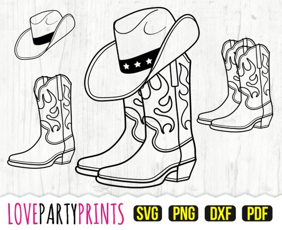 Cowboy Boots SVG DXF PNG Pdf Cowgirl Boots Svg Western | Etsy