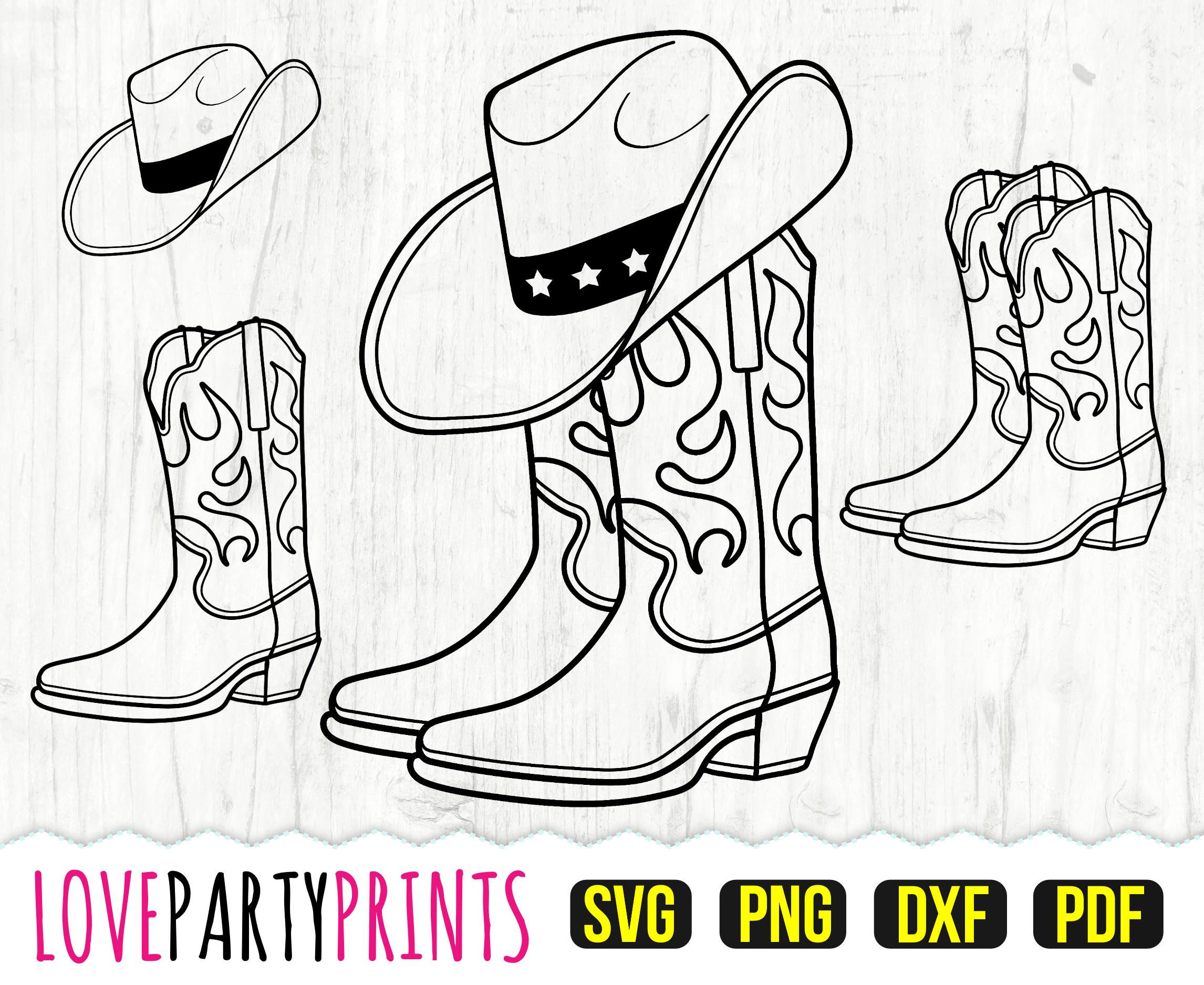 Cowboy Boots SVG DXF PNG Pdf Cowgirl Boots Svg Western - Etsy Australia