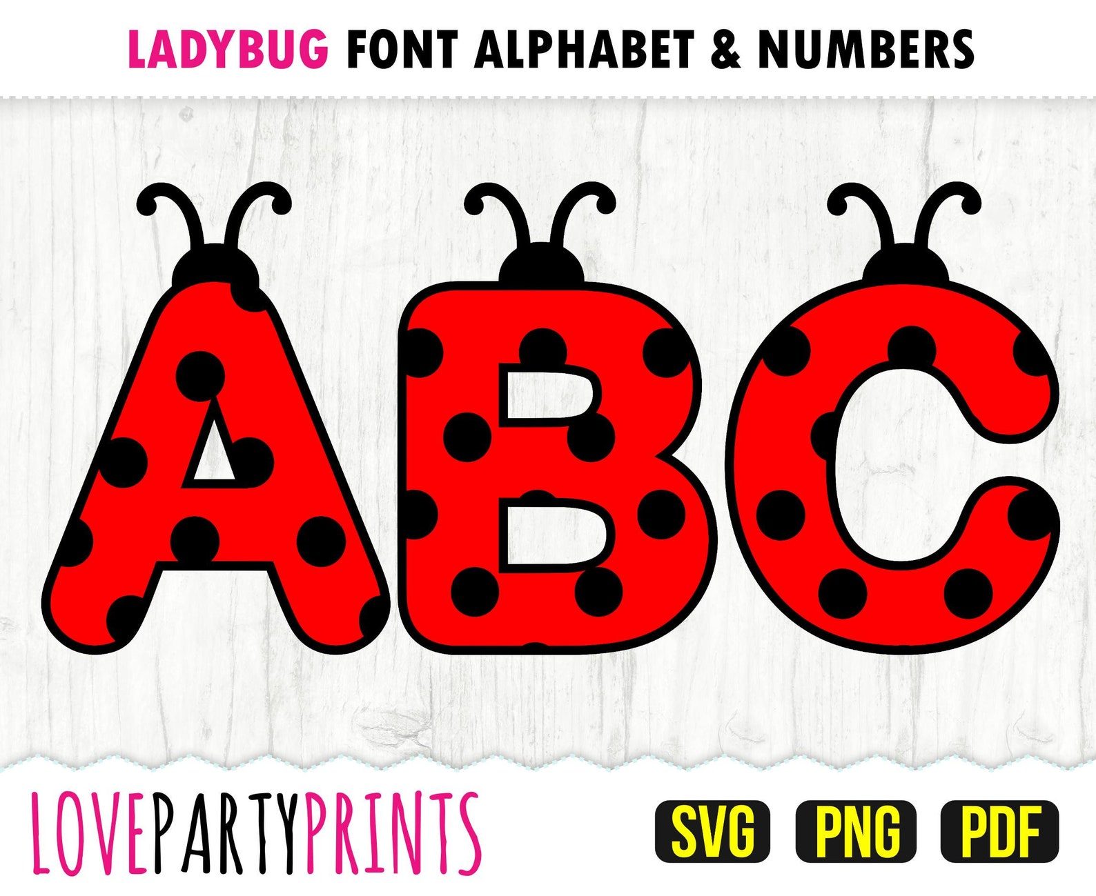 LADYBUG FONT Svg Png and Pdf Files 300dpi High Quality - Etsy