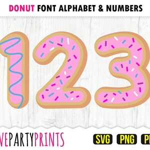 DONUT FONT SVG, Png and Pdf Files, 300dpi High Quality, Silhouette ...