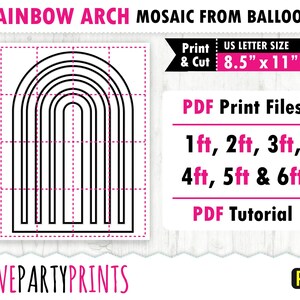 Rainbow Arch Template All Sizes 1ft to 6ft Arch Marquee - Etsy