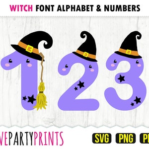 WITCH ALPHABET FONT Svg, Png and Pdf Files, Witch Font, Witch Numbers ...