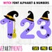 WITCH ALPHABET FONT Svg, Png and Pdf Files, Witch Font, Witch Numbers ...
