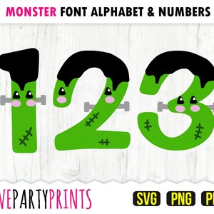 MONSTER FONT SVG, Png, Pdf, Monster Alphabet, Monster Numbers, Monster ...