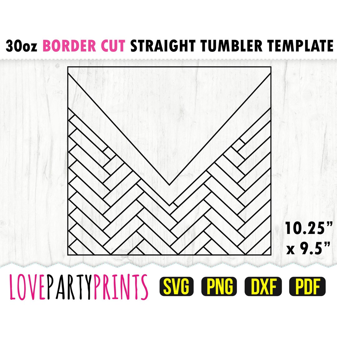 V Split Tumbler Template SVG, DXF, PNG, Pdf, 30oz Skinny Tumbler ...