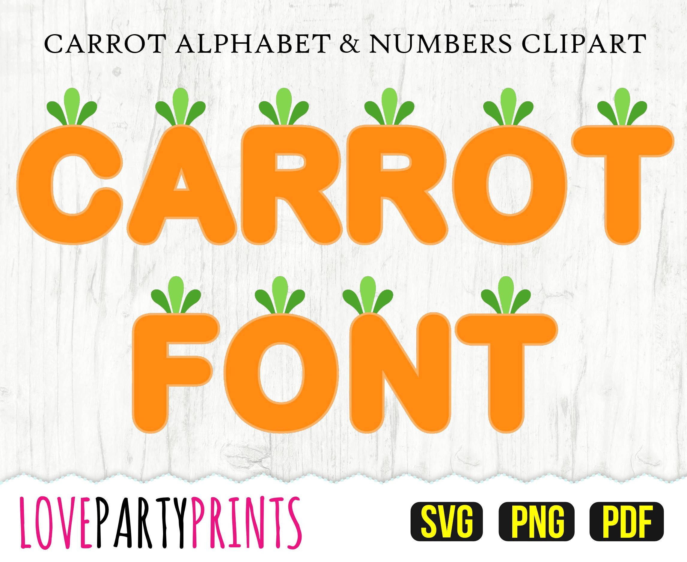 CARROT FONT SVG Png and Pdf Files 300dpi High Quality | Etsy