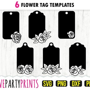 Flower Tags Svg DXF PNG PDF Tags Cut File Gift Tag Svg - Etsy