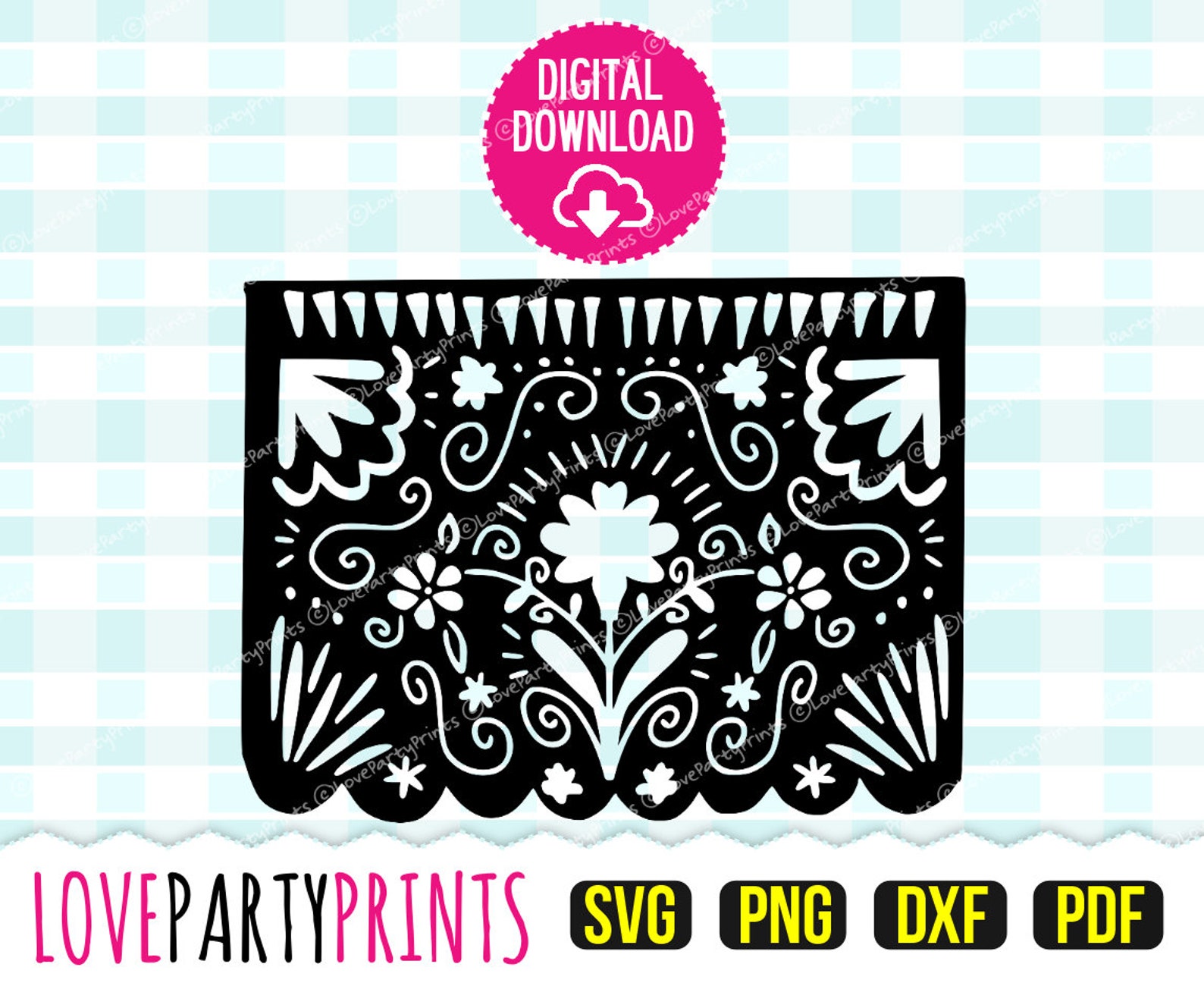 Mexican Fiesta Banner SVG DXF PNG Pdf Papel Picado Svg - Etsy