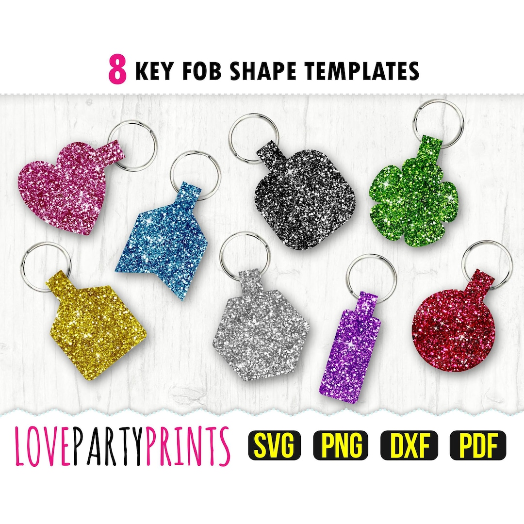 Key Fob Svg, DXF, PNG, PDF, Key Fob Template Svg, Keychain Fob Svg, Bag ...