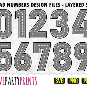 Road Font SVG PNG PDF Road Letters Svg Road Numbers Svg | Etsy