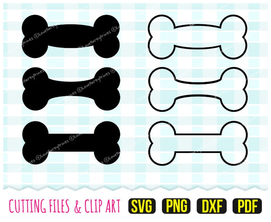 Dog Bone Svg DXF PNG PDF Dog Bone Vector Clipart Dog Bone - Etsy