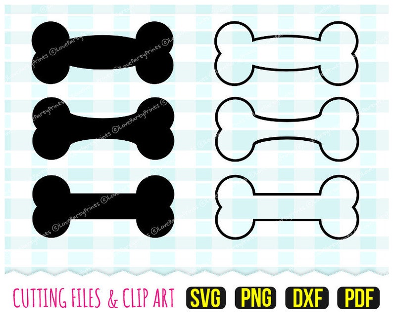 Dog Bone Svg DXF PNG PDF Dog Bone Vector Clipart Dog Bone - Etsy