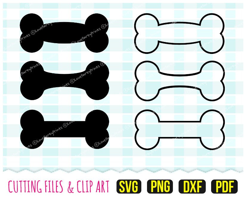 Dog Bone Svg DXF PNG PDF Dog Bone Vector Clipart Dog Bone - Etsy