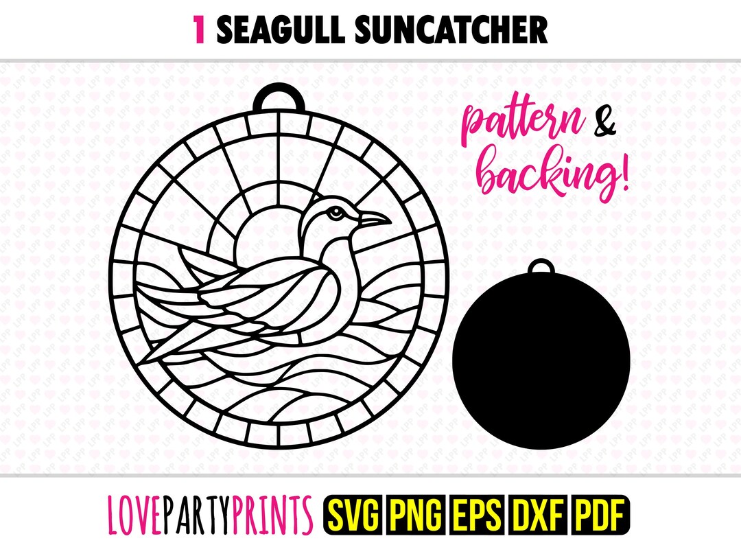 Seagull Suncatcher SVG, DXF, PNG, Pdf, Eps, Beach Ornament Sun Catcher ...