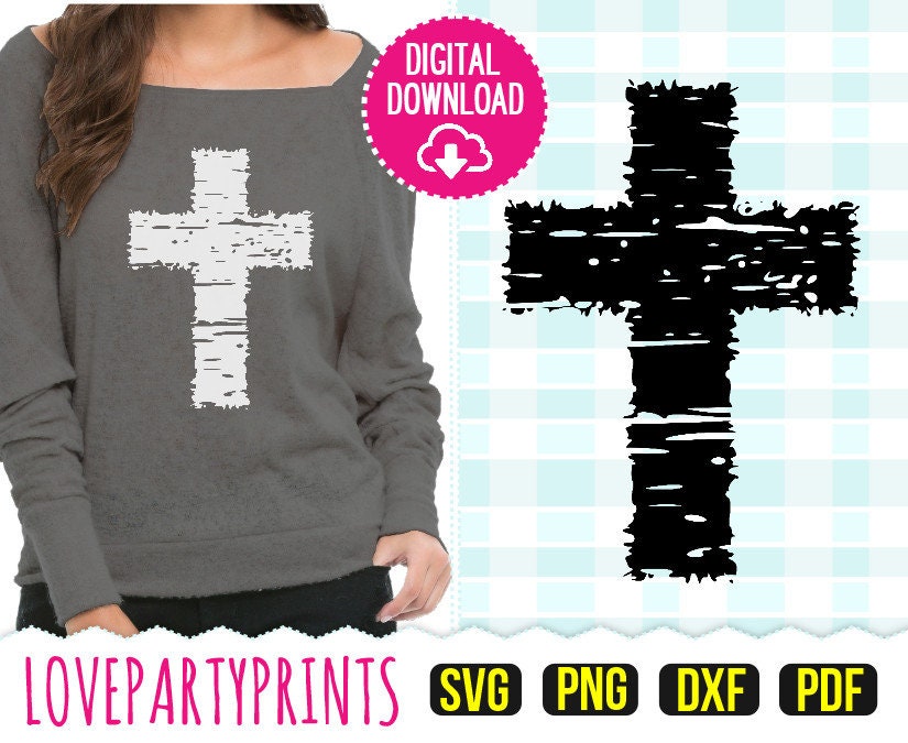 Distressed Cross Svg DXF PNG PDF Grunge Distressed Clip - Etsy