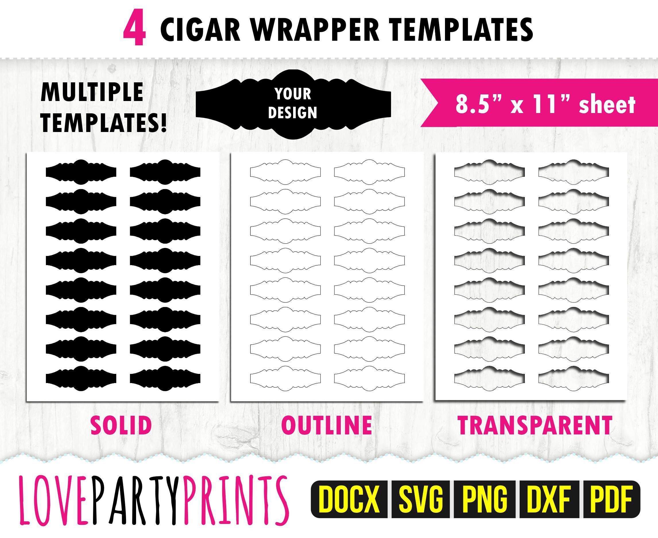 Cigar Wrapper Template SVG PDF Png Dxf Blank Cigar Label - Etsy Australia