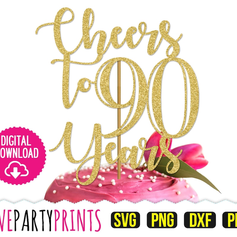 Cheers to 90 Years Card - Etsy
