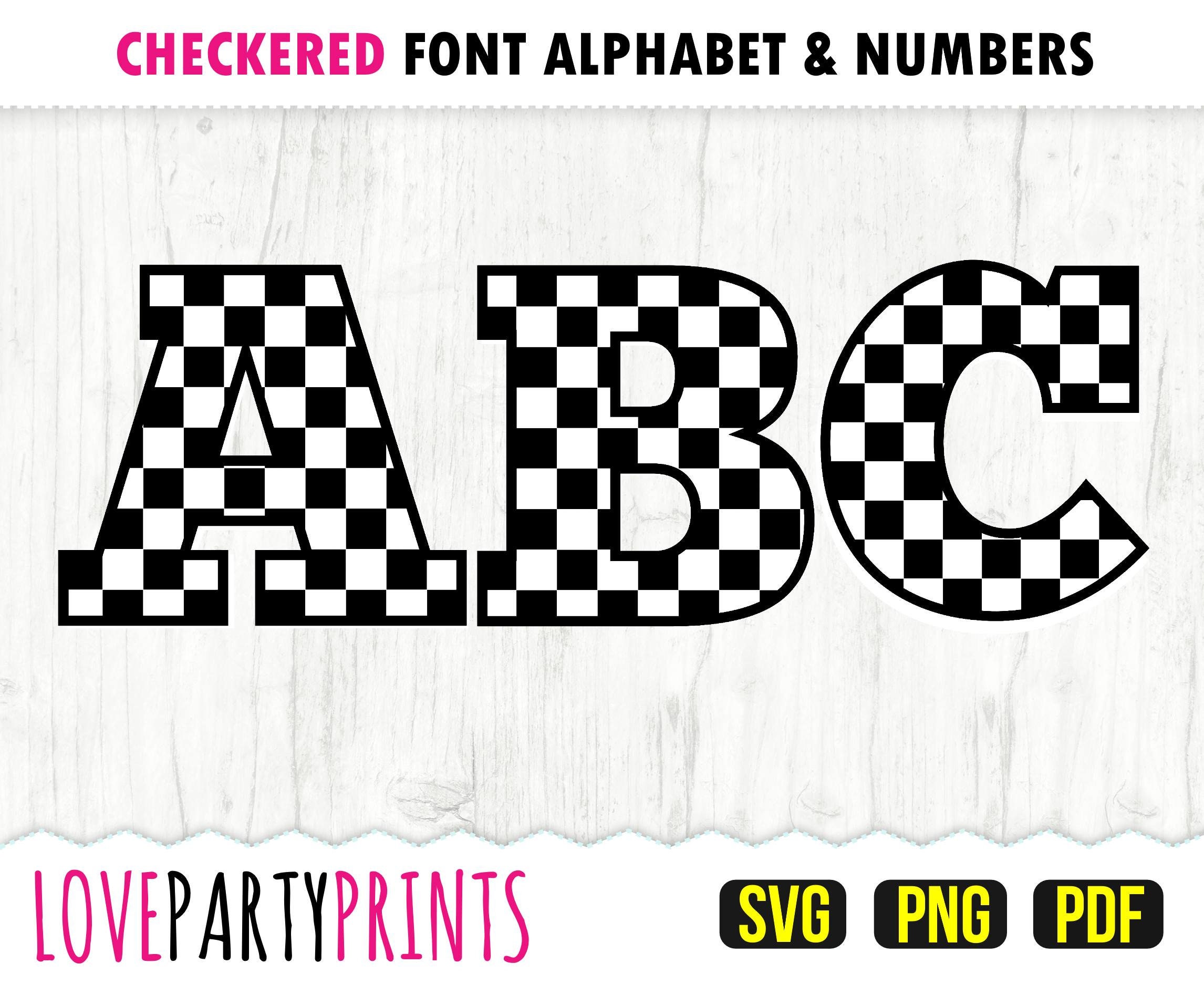 RACING CHECKERED ALPHABET and Numbers Svg Png and Pdf Files - Etsy