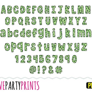 Patricks Day Letters and Numbers PNG Bundle, Uppercase & Lowercase ...