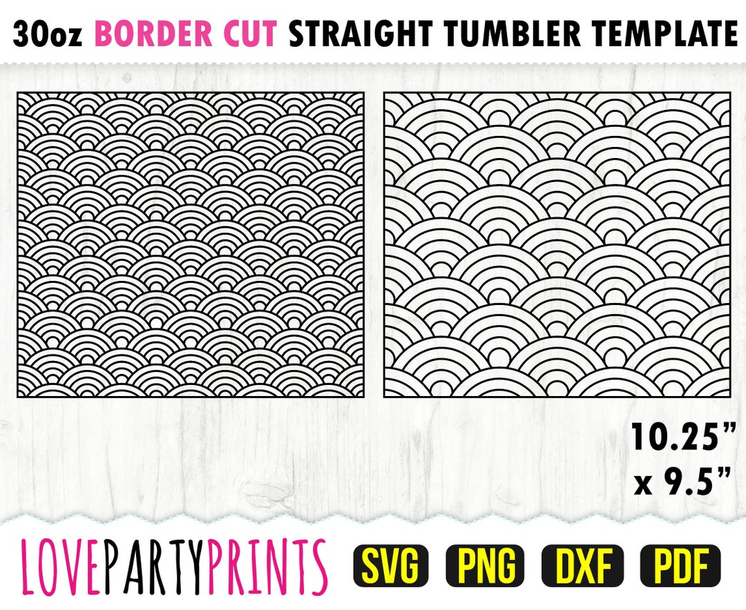 Wave Tumbler Pattern SVG, DXF, PNG, Pdf, 30 Oz Skinny Tumbler Template ...