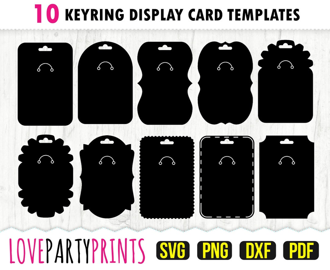 Keyring Display Card Svg DXF PNG PDF Key Ring Tag Svg - Etsy UK