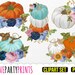 Vintage Pumpkin Clipart, PNG Format, Glitter Pumpkins, Vintage Pumpkin ...