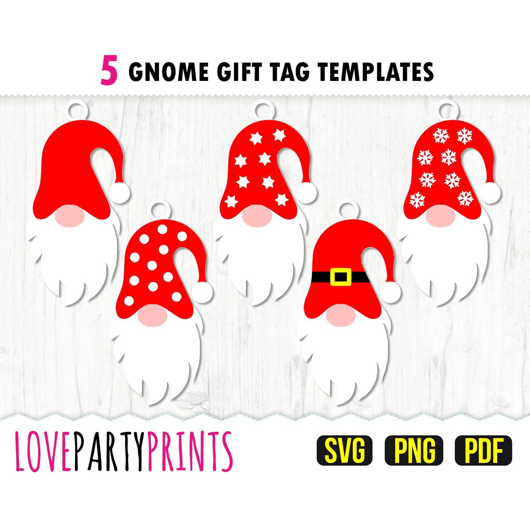 Gnome Gift Tag SVG PNG PDF, Gift Tag Svg, Bundle Gift Tags Svg ...