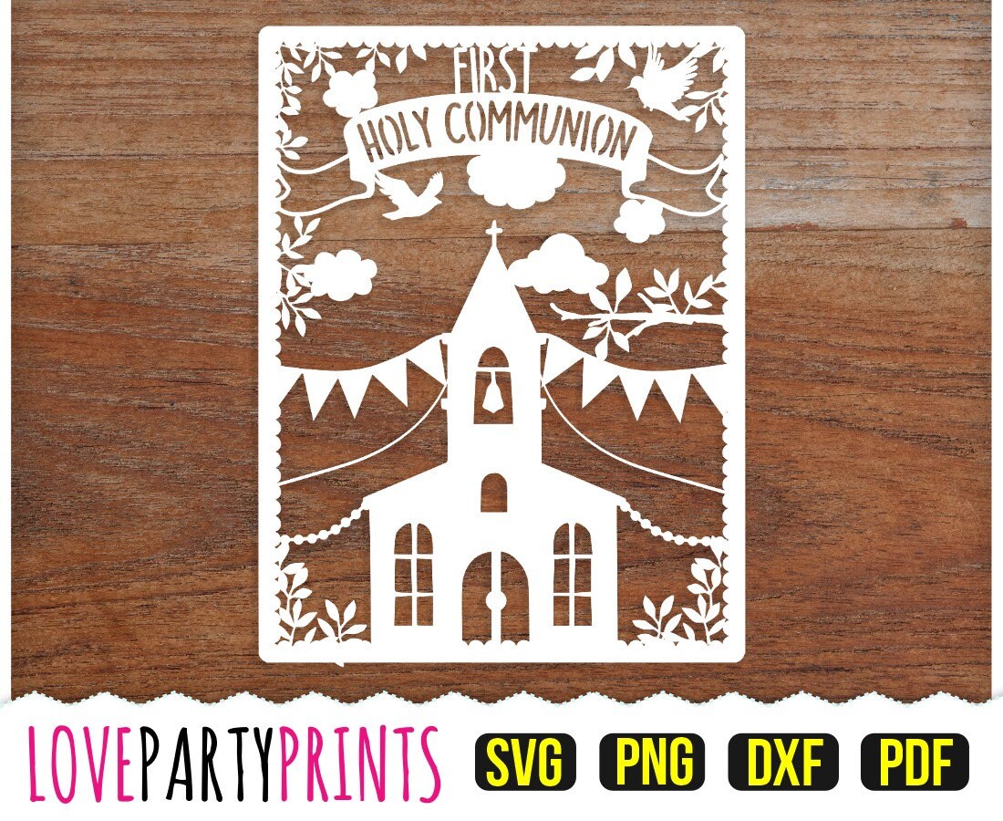 First Holy Communion Template PDF and PNG Clip Art With Svg and DXF ...