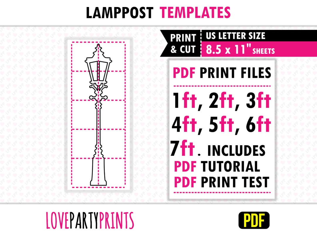 Street Lantern Template PDF, 1ft-7ft Trace & Cut Templates, Giant ...