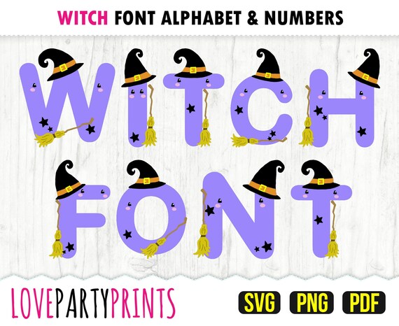 WITCH ALPHABET FONT Svg Png and Pdf Files Witch Font Witch - Etsy