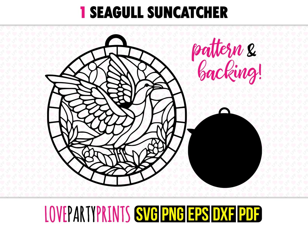 Seagull Suncatcher SVG, DXF, PNG, Pdf, Eps, Beach Ornament Sun Catcher ...