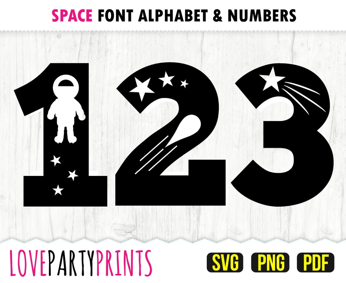 SPACE FONT SVG Png Pdf Space Alphabet and Numbers Clipart - Etsy