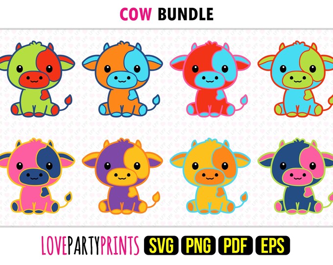INSTANT Download. Cute Sitting Cow Girl Svg Cut Files and Clip Art ...