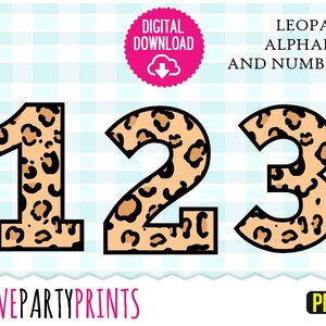 LEOPARD LETTERS and Numbers 300dpi High Quality PNG Format, Instant ...