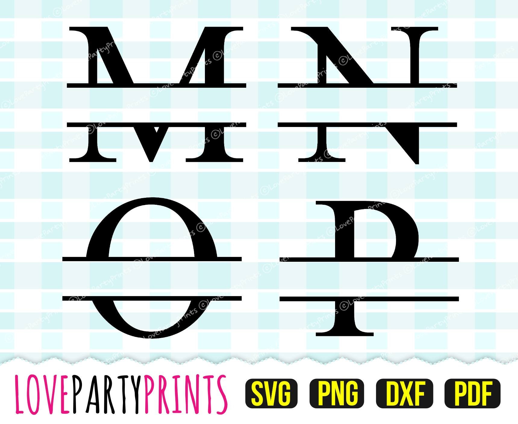 Split Monogram Font SVG PNG DXF Pdf Split Monogram Alphabet - Etsy