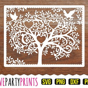 3 Name Family Tree Papercut Template PDF and PNG Clip Art With Svg and ...