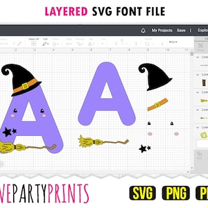 WITCH ALPHABET FONT Svg, Png and Pdf Files, Witch Font, Witch Numbers ...