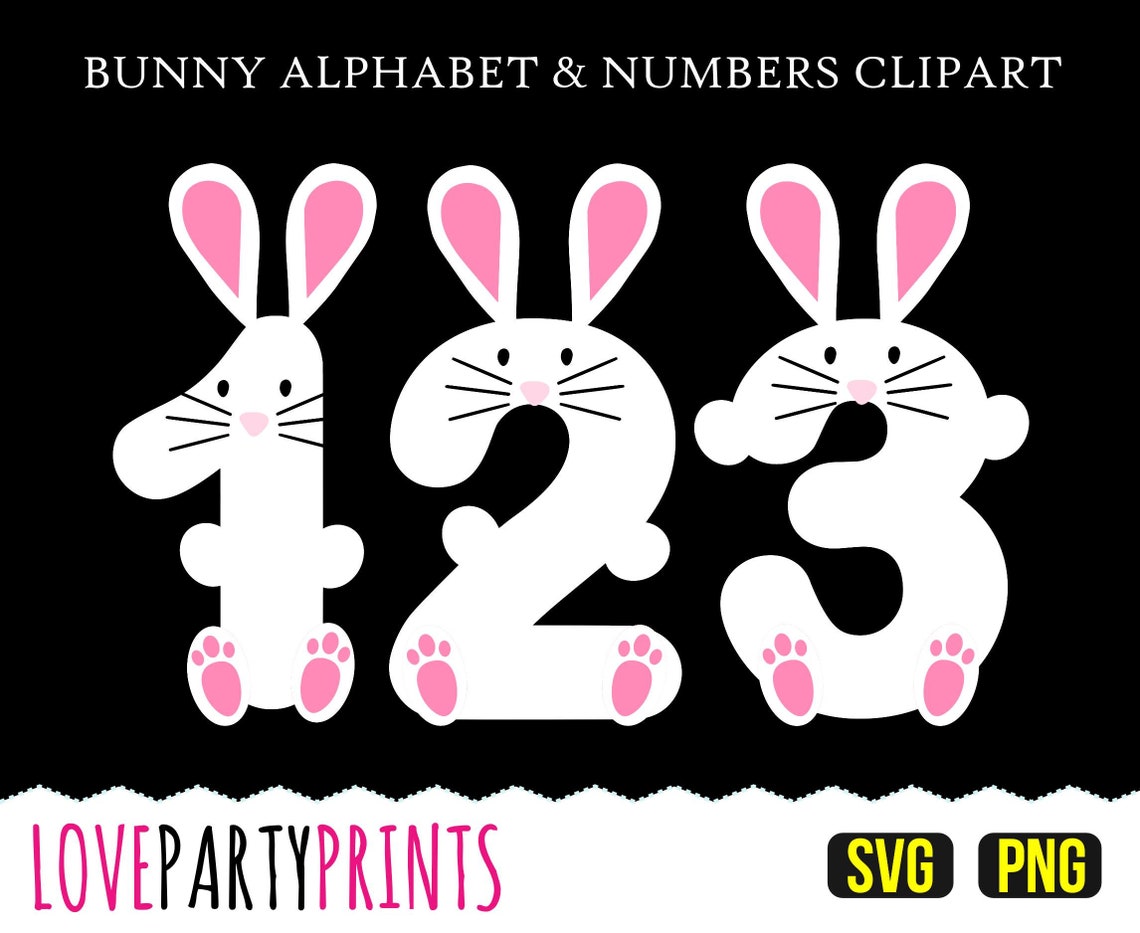 BUNNY FONT SVG and Png Bunny Letters Svg Bunny Numbers Svg | Etsy UK