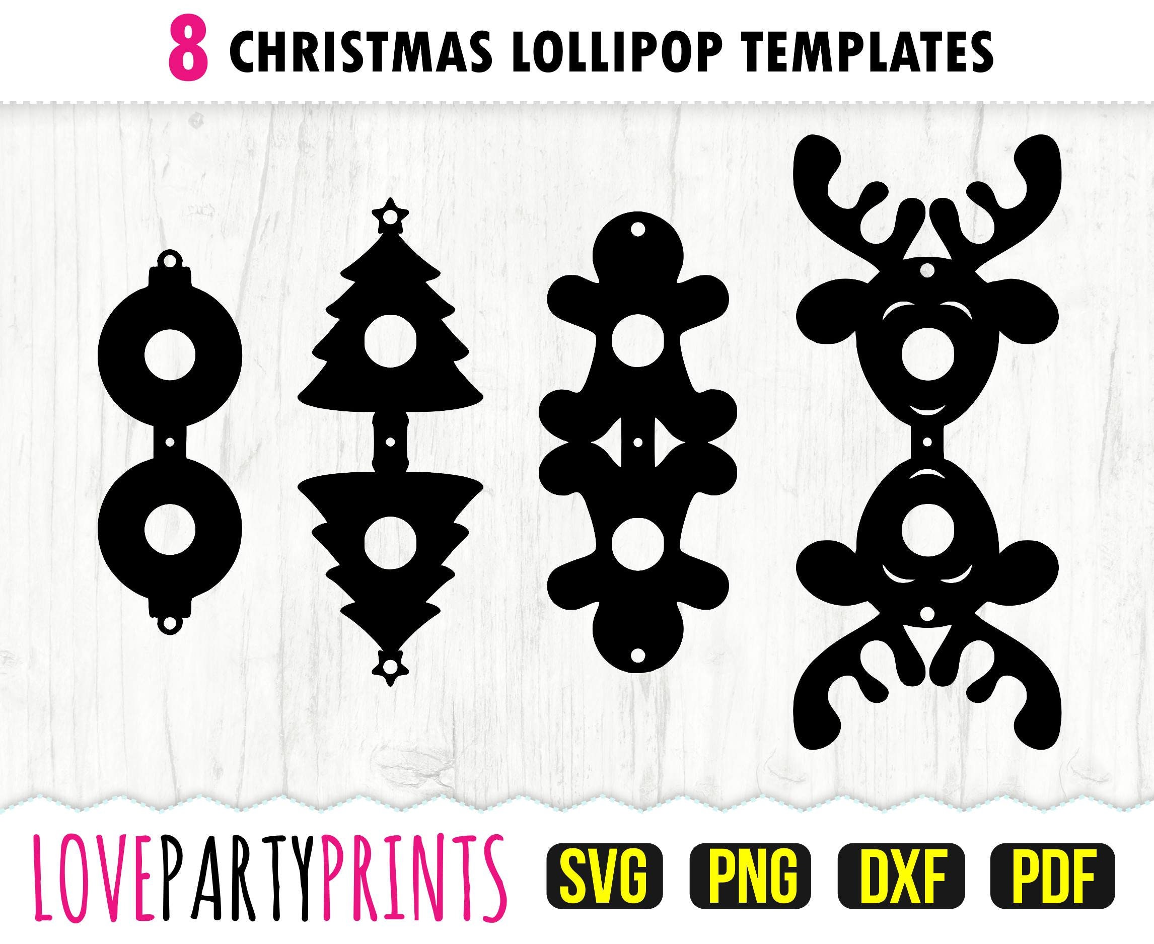 Christmas Lollipop Holder SVG PNG PDF Dxf Reindeer Candy - Etsy UK