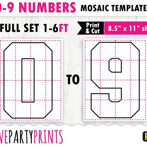 5Ft Marquee Numbers Template Free