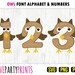 OWL FONT SVG, Png and Pdf Files, Owl Alphabet, Owl Numbers, Owl Clipart ...