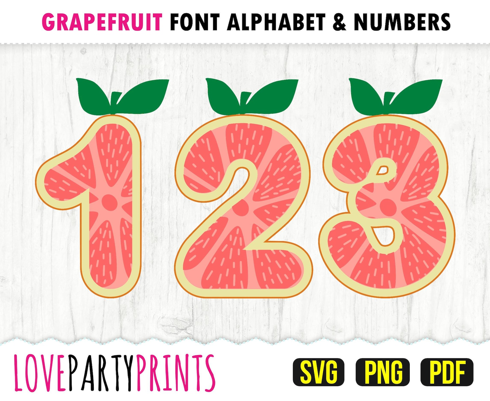 GRAPEFRUIT FONT SVG Png and Pdf Files 300dpi High Quality - Etsy