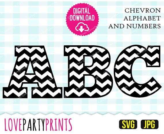 CHEVRON ALPHABET and Numbers SVG and Jpg 300dpi High Quality - Etsy UK