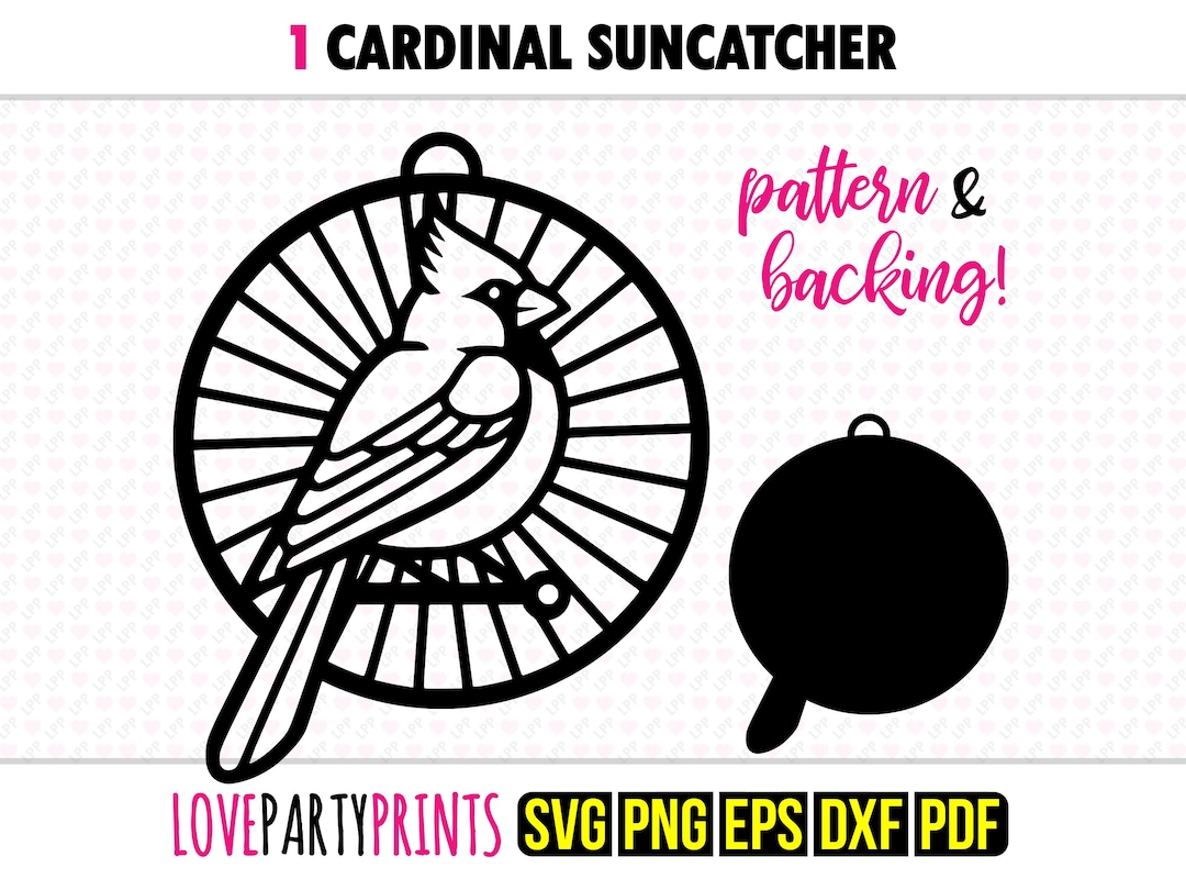 Cardinal Suncatcher SVG, DXF, PNG, Pdf, Eps, Bird Ornament Sun Catcher ...