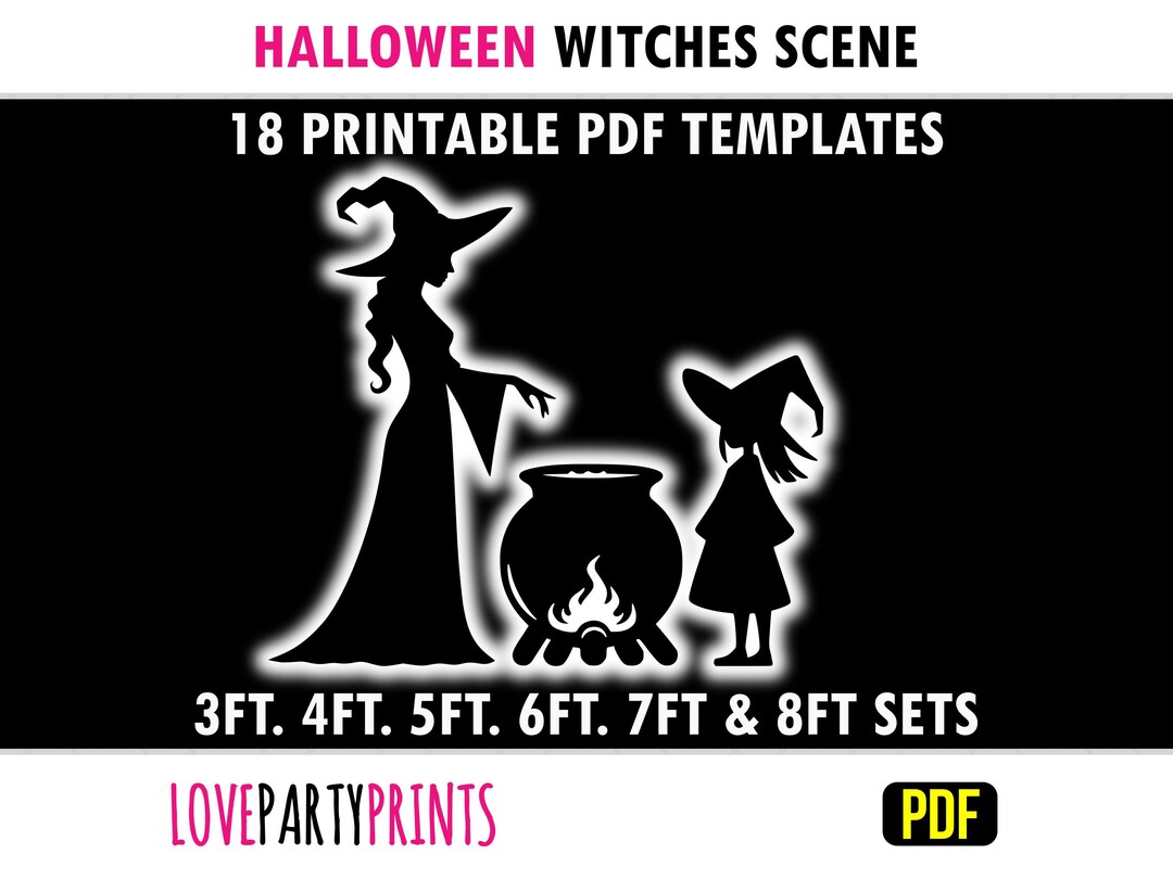 Halloween Lawn Templates PDF Letter Size Printable PDF Outdoor Witch ...