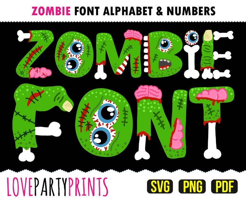 Zombie Font SVG PNG Pdf Full Alphabet and Numbers Zombie - Etsy Singapore