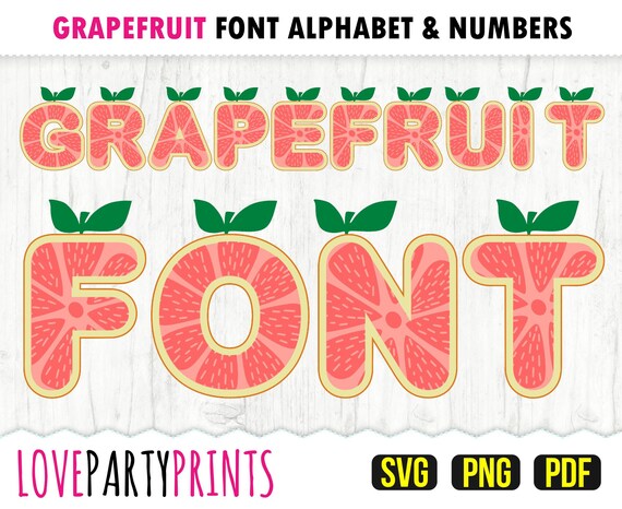 GRAPEFRUIT FONT SVG Png and Pdf Files 300dpi High Quality - Etsy