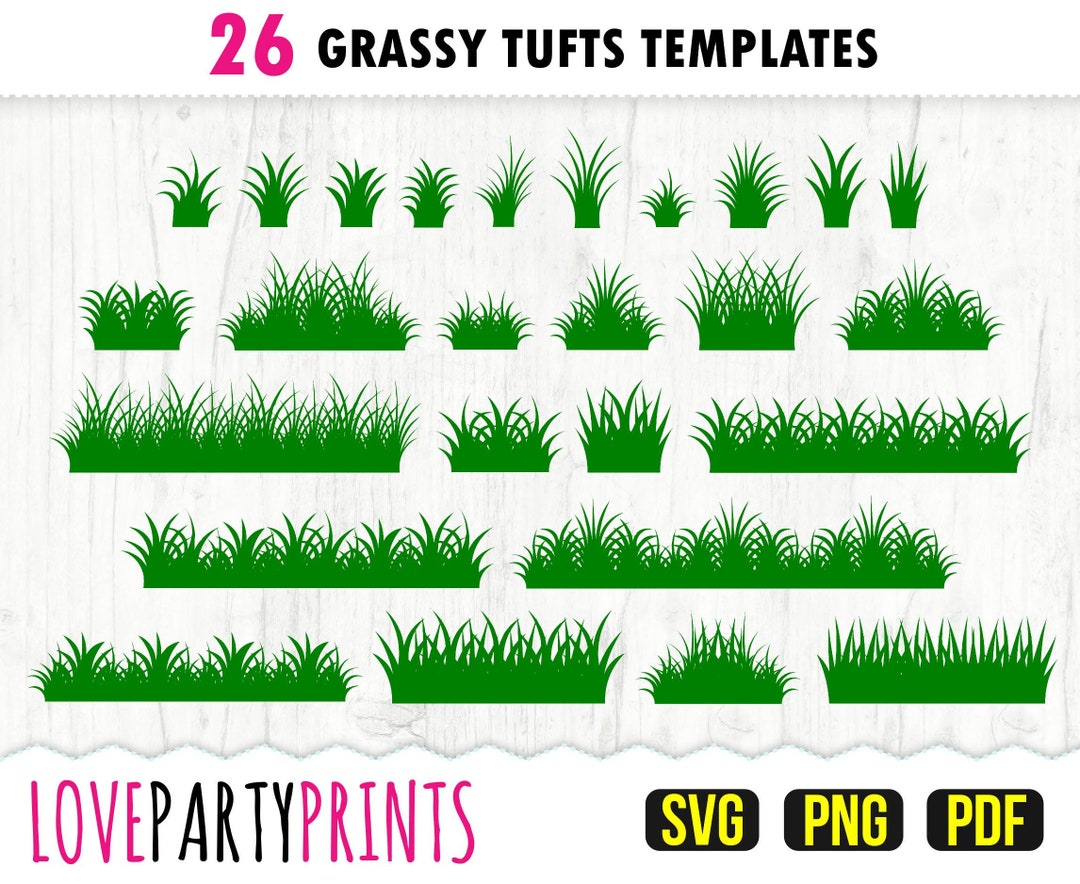 Grassy Tufts SVG PNG PDF, Grass Clipart Grass Clumps, Grass Templates ...