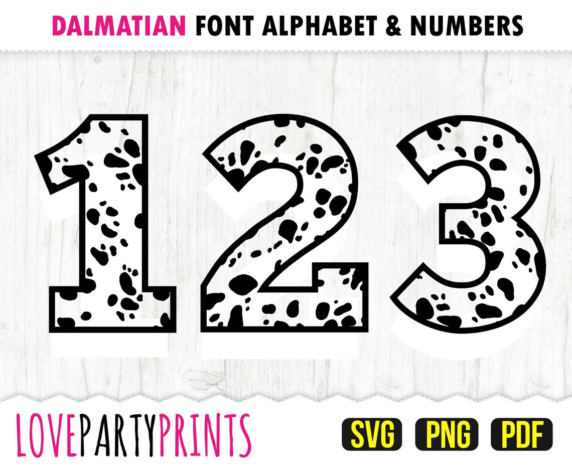 DALMATIAN FONT SVG Png Pdf Dalmatian Alphabet Dalmatian - Etsy