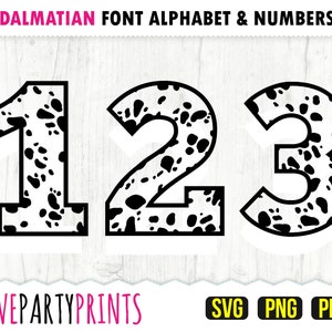 DALMATIAN FONT SVG Png Pdf, Dalmatian Alphabet, Dalmatian Numbers ...
